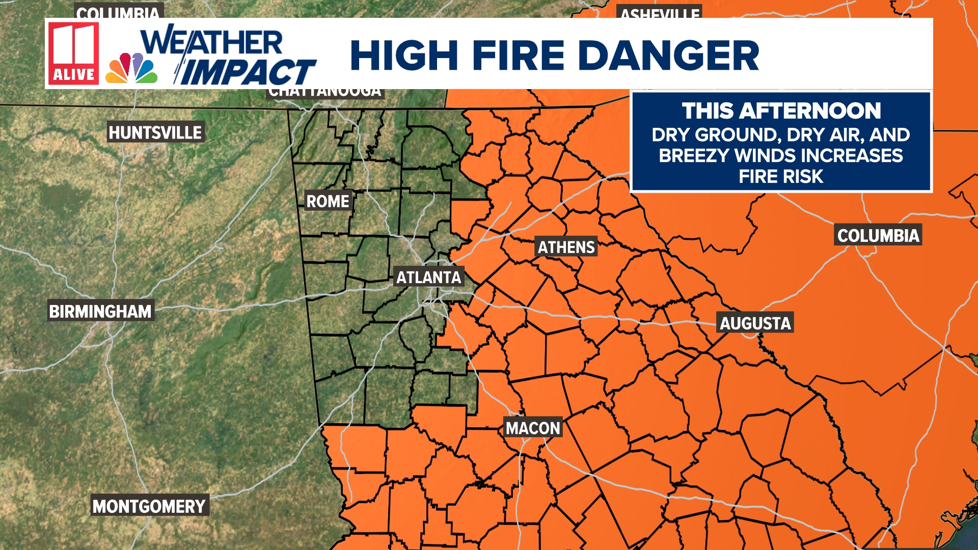 Georgia braces for elevated fire danger Wednesday amid winds, drought ...