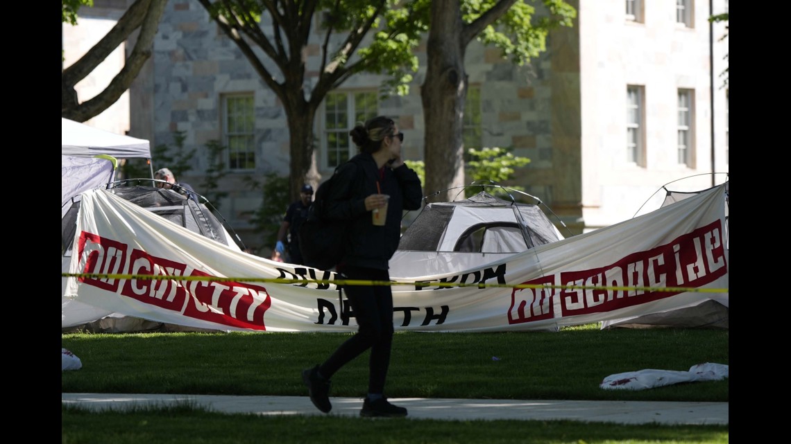 Emory University Gaza Palestine Cop City protest; police respond ...