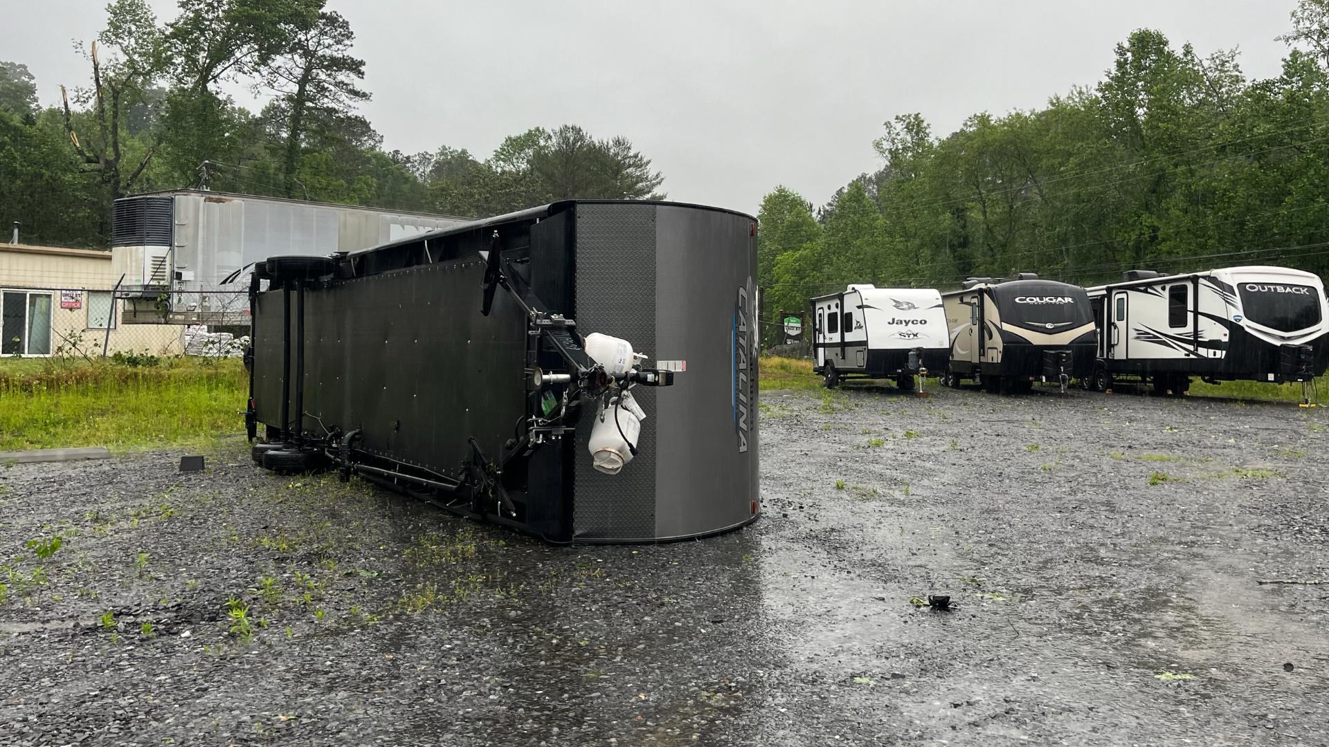 Damage in north Georgia | Gas station ripped down by strong winds ...