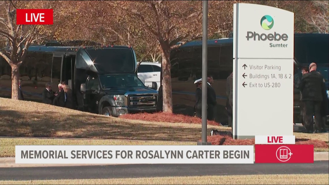 Motorcade for Rosalynn Carter arrives at Phoebe Sumter Medical Center ...