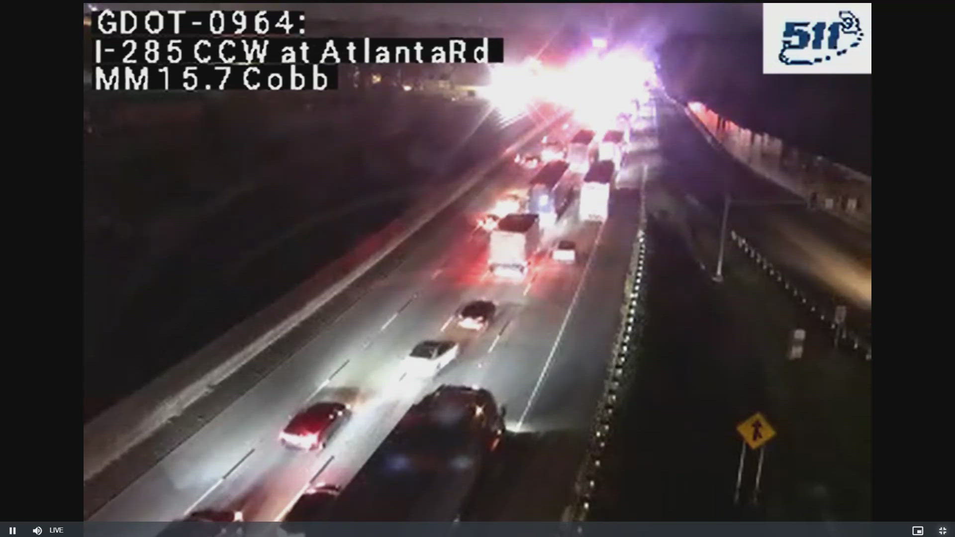 I-285 North vehicle fire near S Atlanta Road | 11alive.com