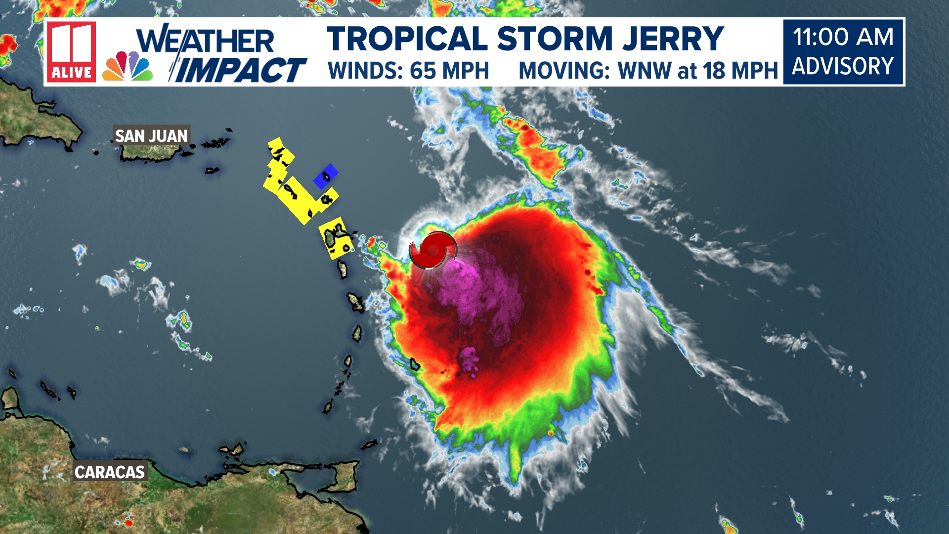 Tropical Storm Jerry pulls away from northern Leeward Islands ...