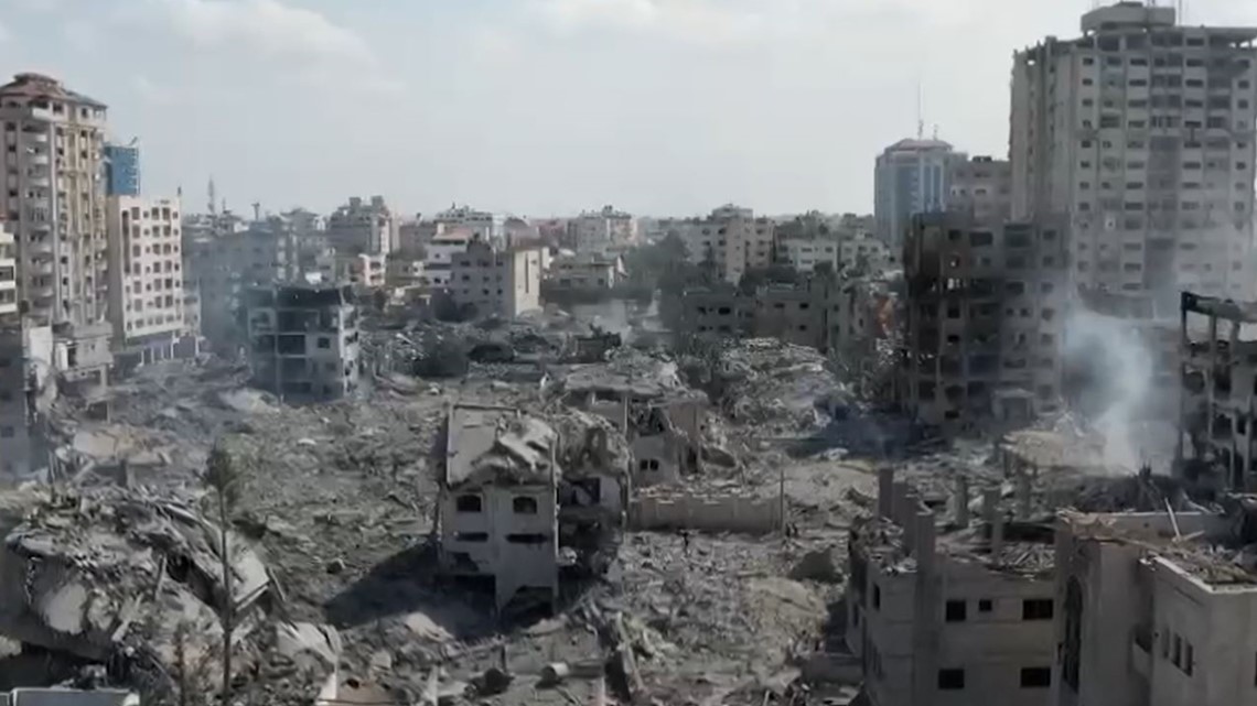 Drone video of destruction in Gaza | 11alive.com