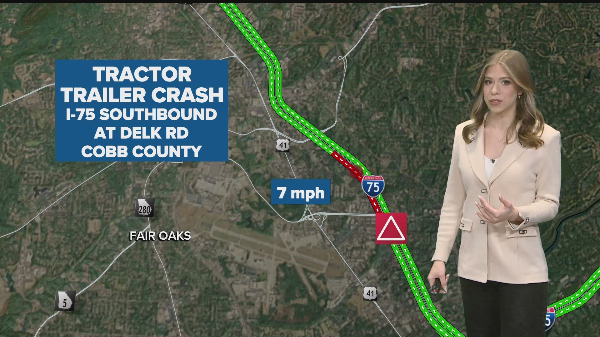 Traffic Alert: Lanes back open on I-75 S in Cobb Co. after 18-wheeler ...