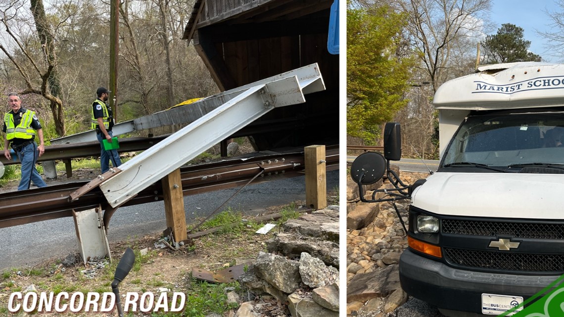 Concord Road covered bridge beam damaged - again | 11alive.com