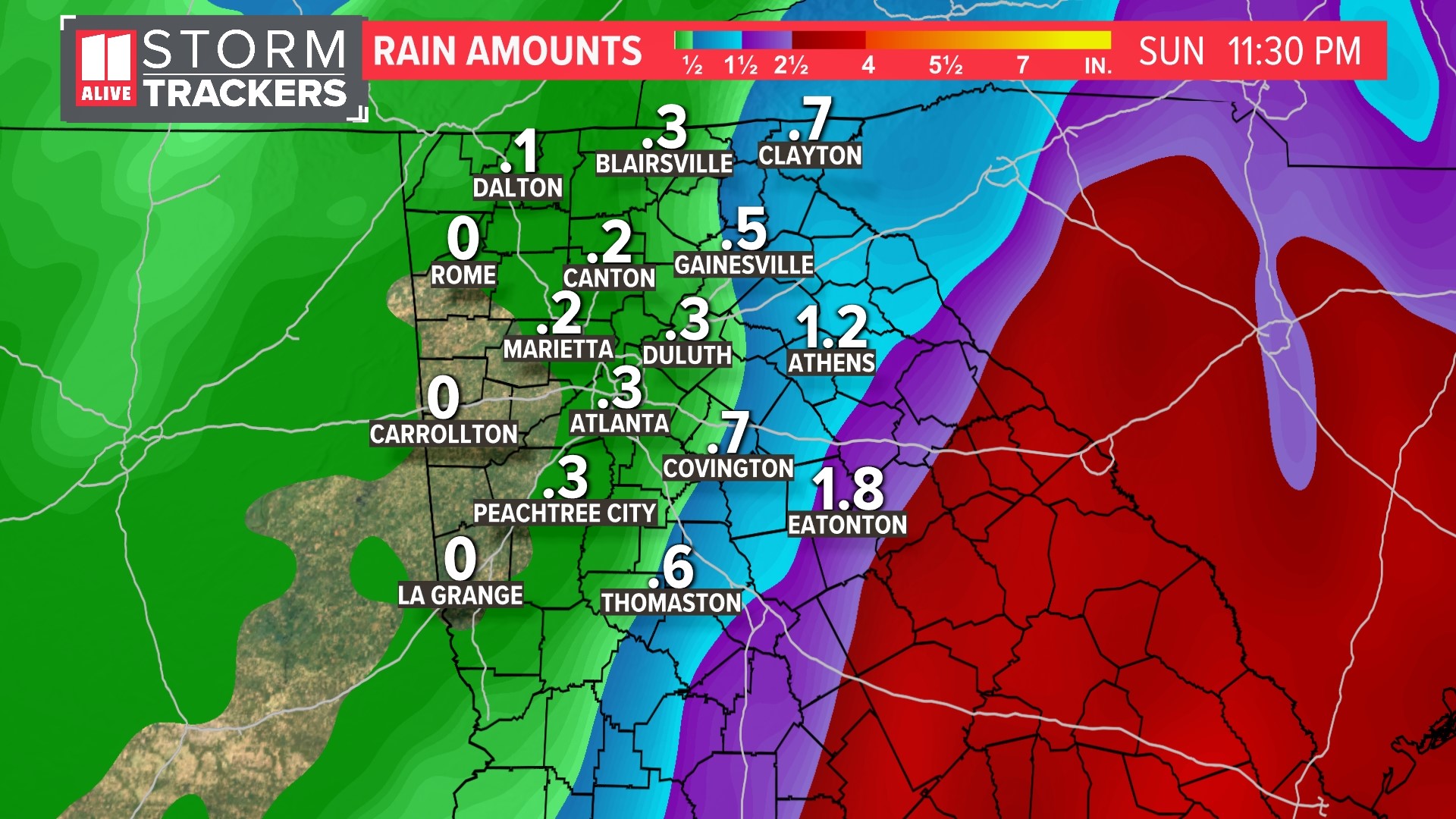 Georgia weather rain gusty winds this weekend | Timeline | 11alive.com