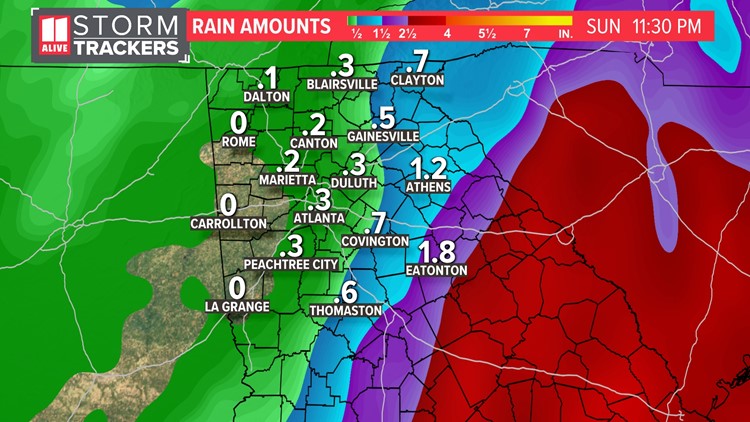 Georgia weather rain gusty winds this weekend | Timeline | 11alive.com