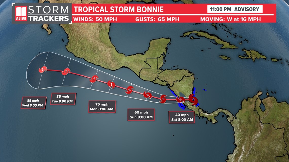 Tropical storm Bonnie makes landfall | 11alive.com