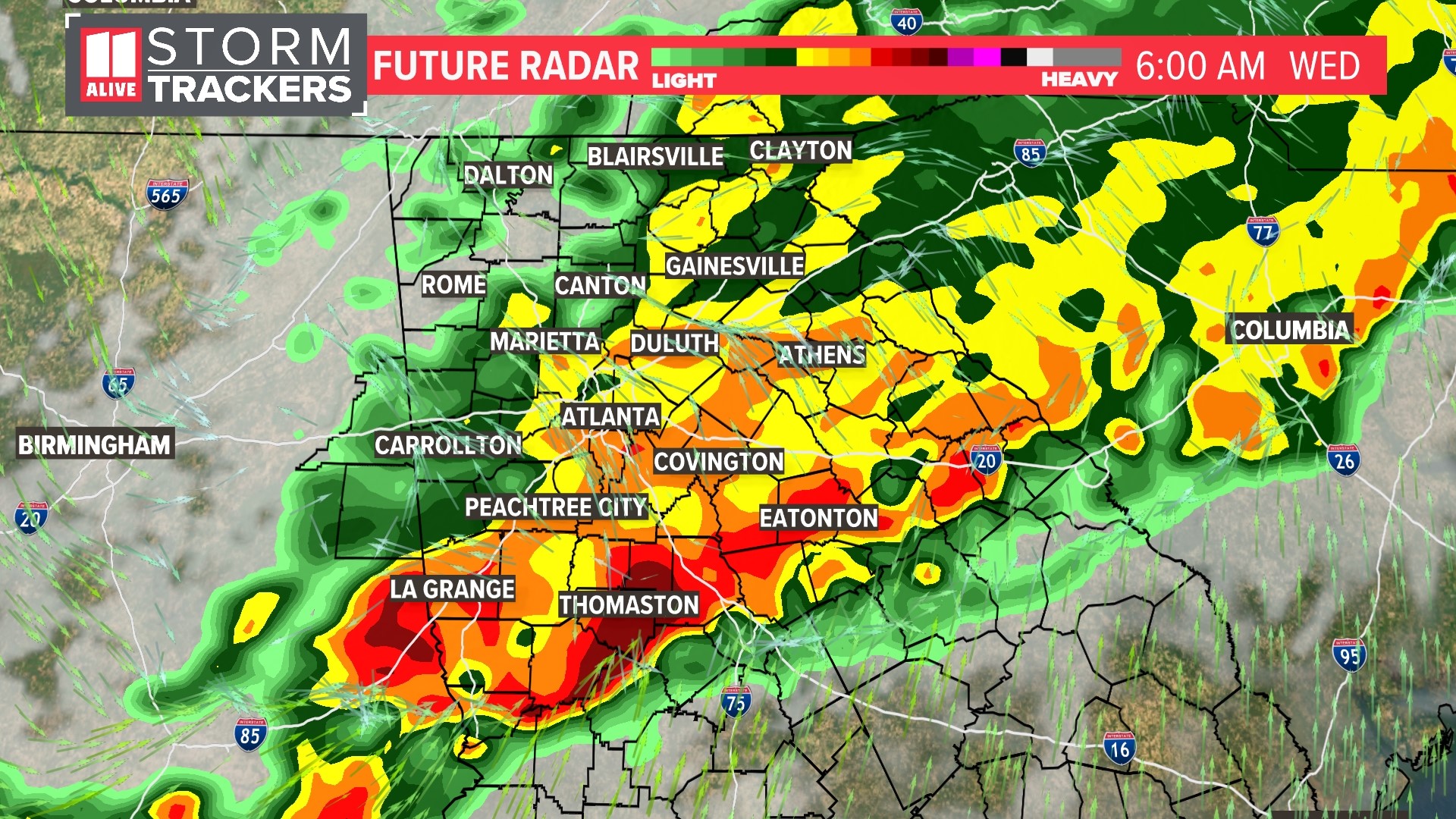 Georgia weather metro Atlanta thunderstorm timeline tonight | 11alive.com