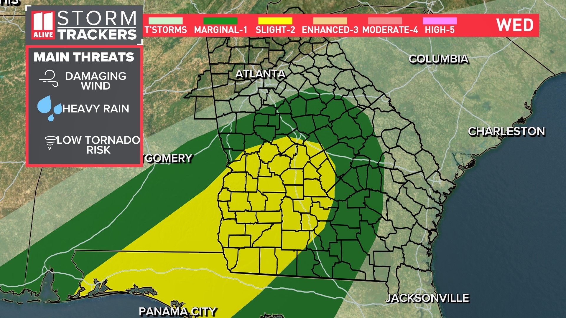 Georgia weather metro Atlanta thunderstorm timeline tonight | 11alive.com