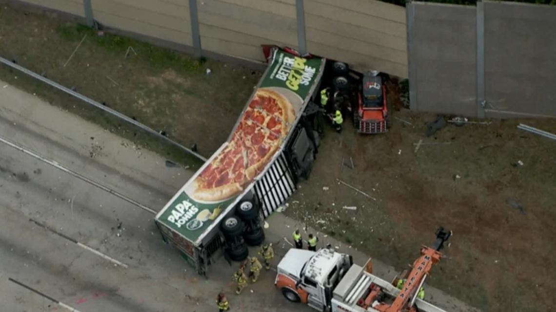 Truck wrecked on I-75 North, shutting down interstate | 11alive.com