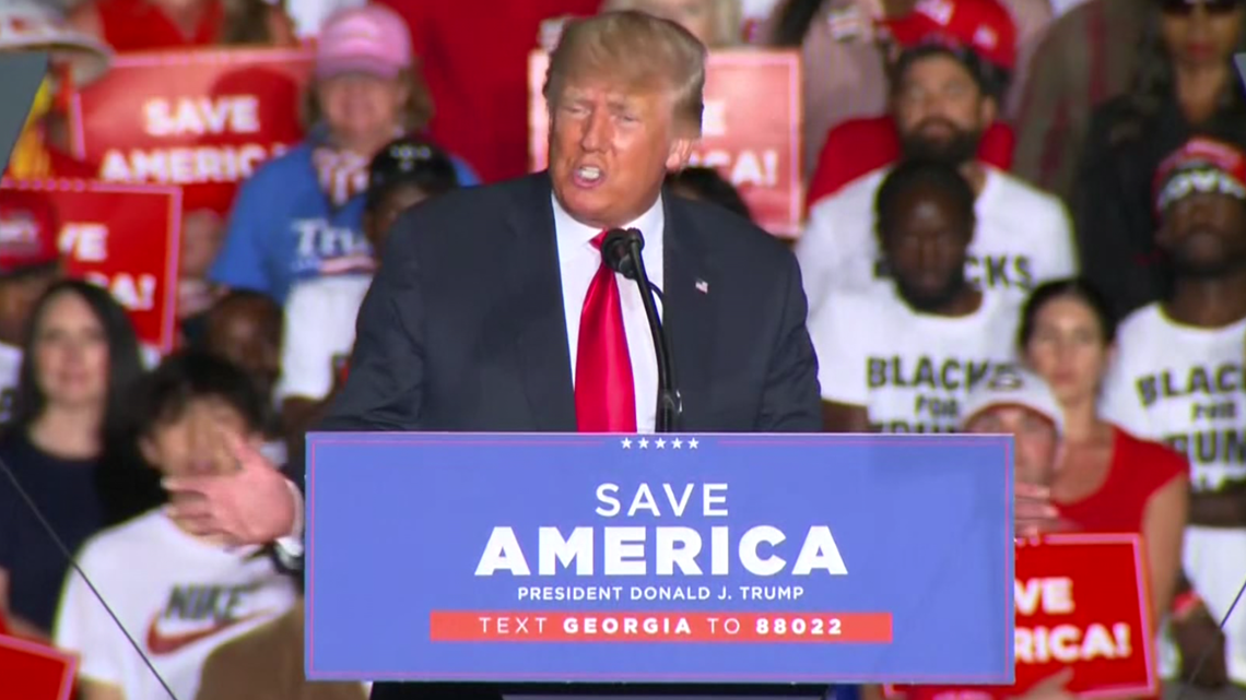 Trump attacks Kemp, Raffensperger in 'Save America' rally | 11alive.com