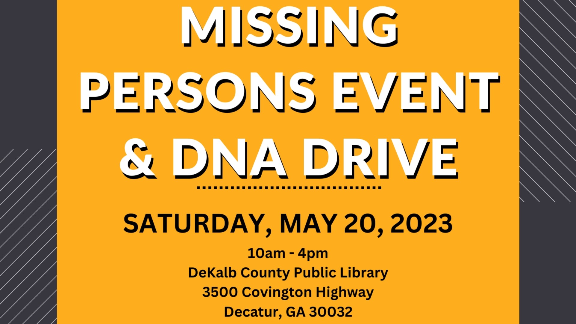 DeKalb County missing persons DNA drive Saturday May 20 | 11alive.com