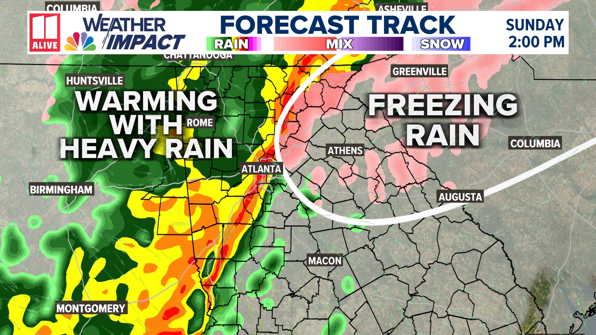 Recap | Sunday winter weather around metro Atlanta, north Georgia ...
