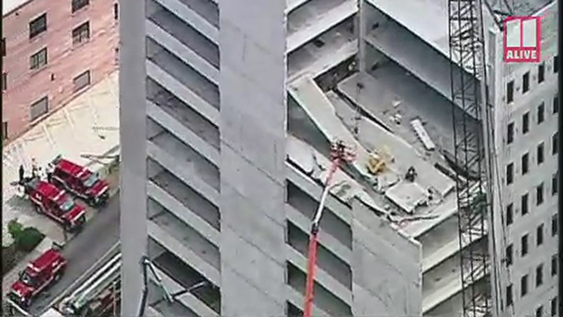 Parking deck under construction partially collapses in Atlanta ...