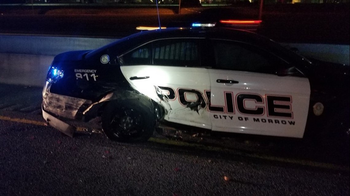 Car slams into Morrow Police cruiser as officer helps stranded driver ...