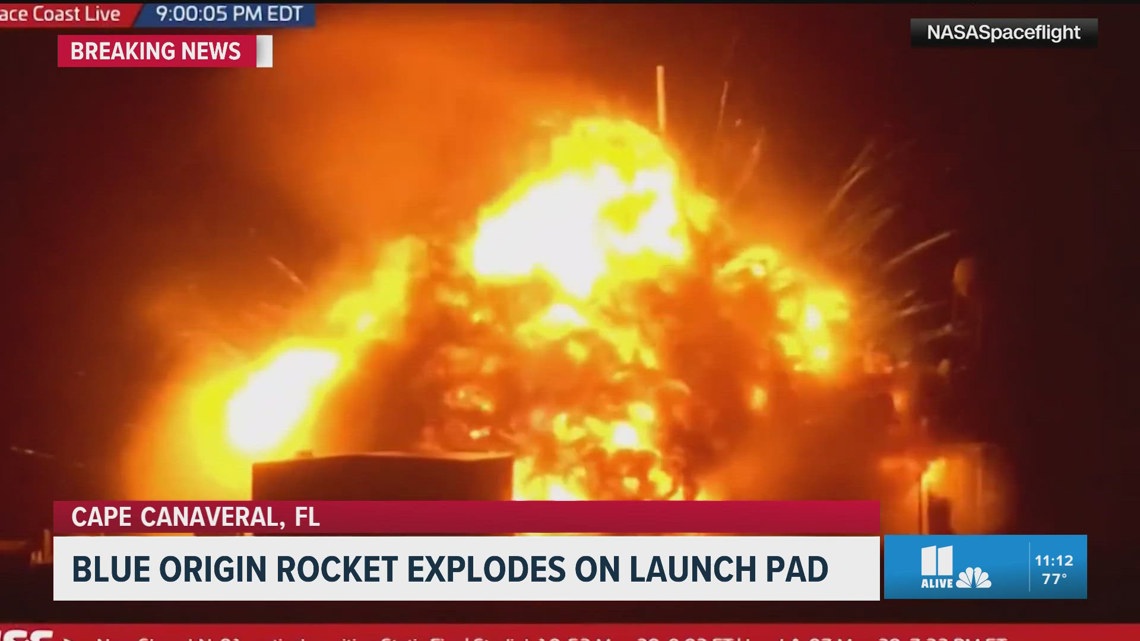 Blue Origin rocket explodes on launch pad in Cape Canaveral | Wild ...