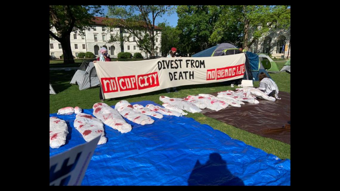 Emory University Gaza Palestine Cop City protest; police respond ...
