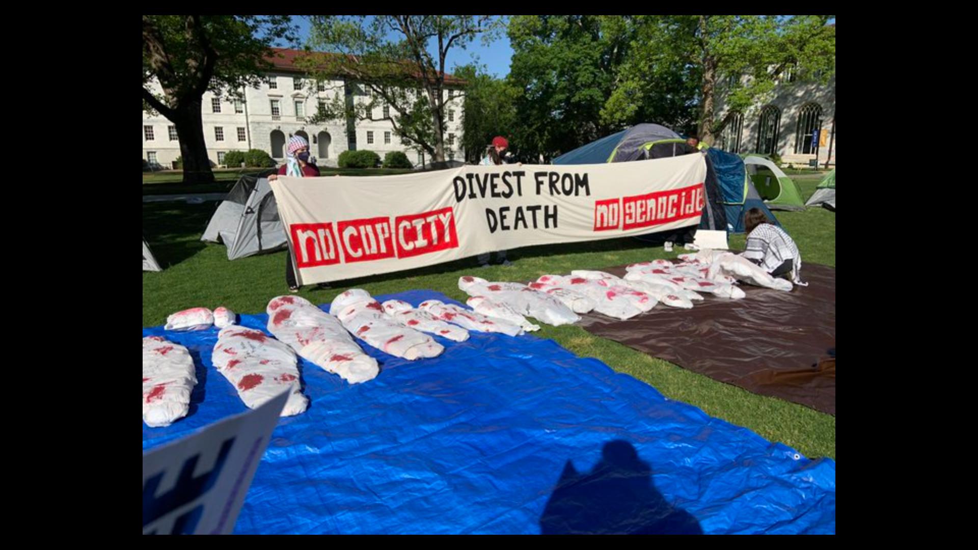 Emory University Gaza Palestine Cop City protest; police respond ...