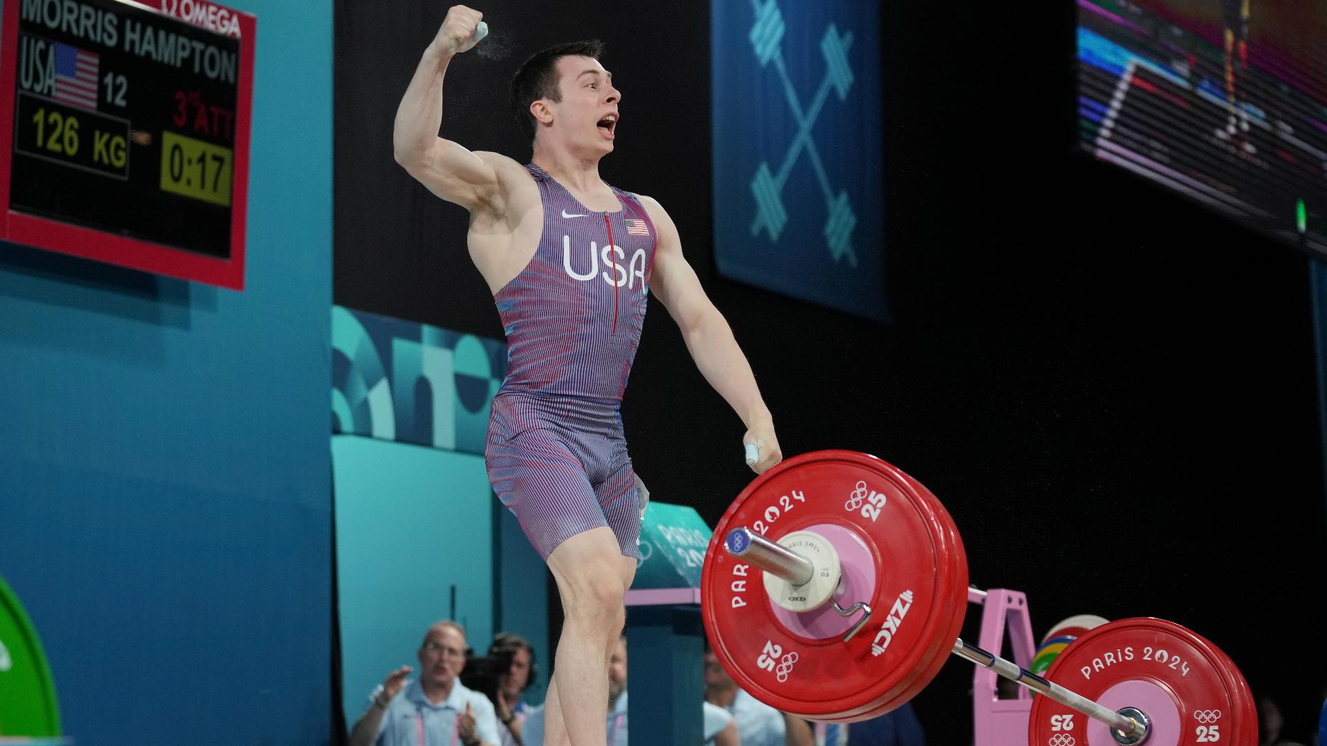 Hampton Morris USA weightlifting medal Paris Olympics | 11alive.com