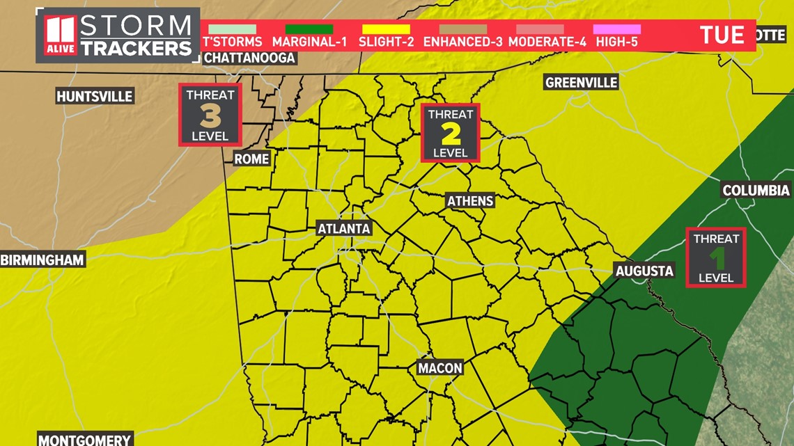 What do severe thunderstorm risk categories mean? | 11alive.com