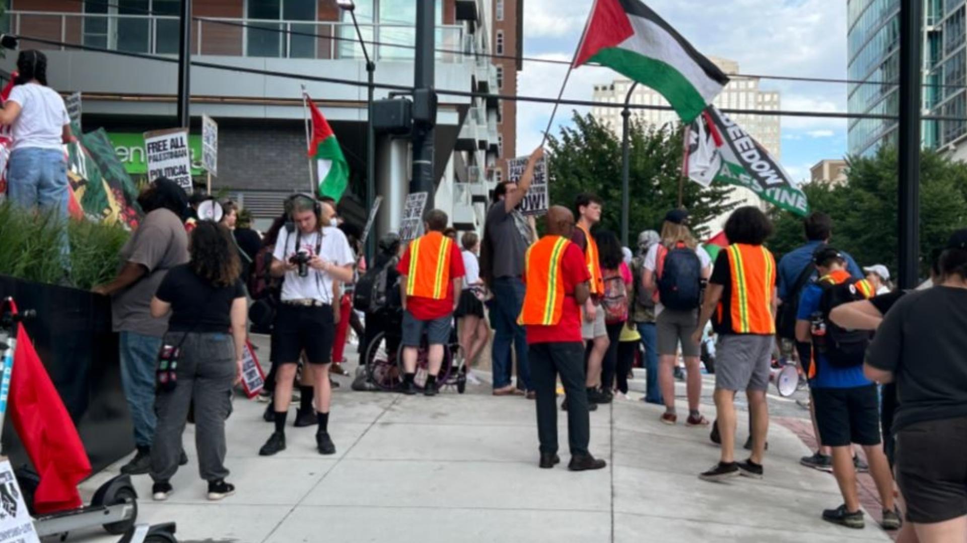 Free Palestine protest ahead of presidential debate in Atlanta ...