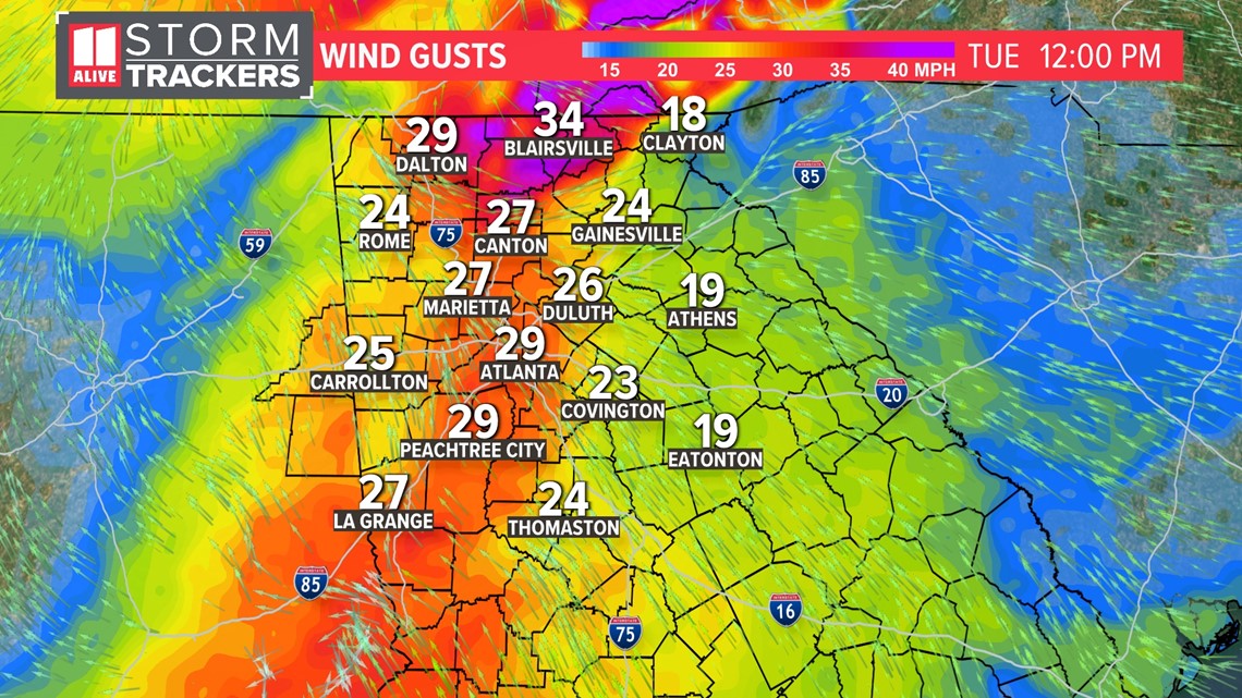 Atlanta weather timeline for rain Tuesday | 11alive.com