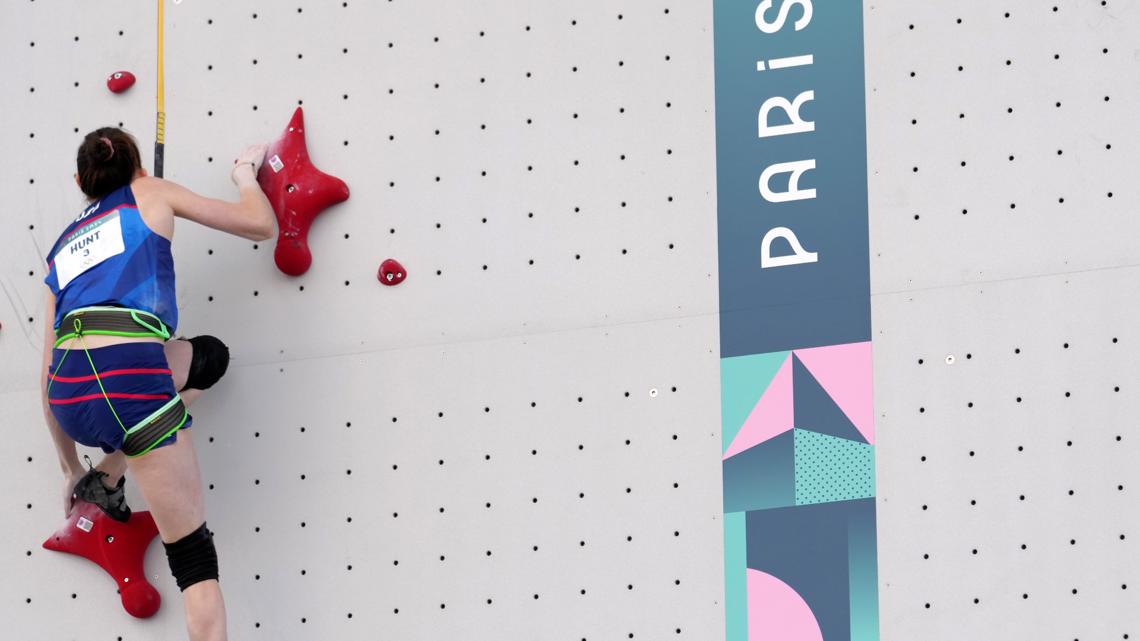 Emma Hunt Paris Olympics speed climbing quarterfinal result | 11alive.com