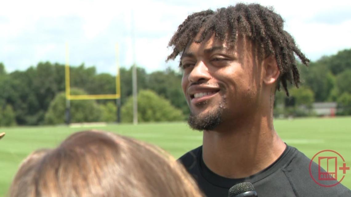 Falcons' A.J. Terrell speaks as training camp is underway | First day ...