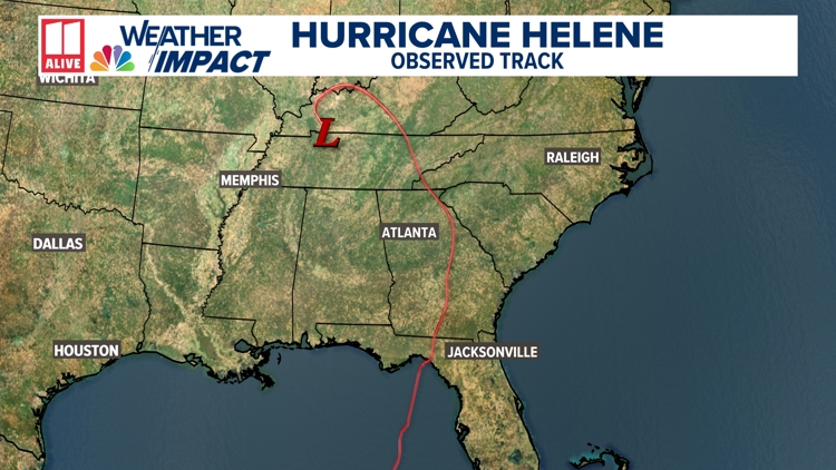 Hurricane Helene | What was the final path of the storm? | 11alive.com