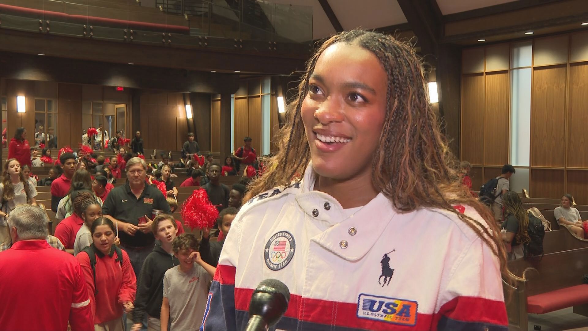 Olympian Jasmine Jones visits former school | 11alive.com