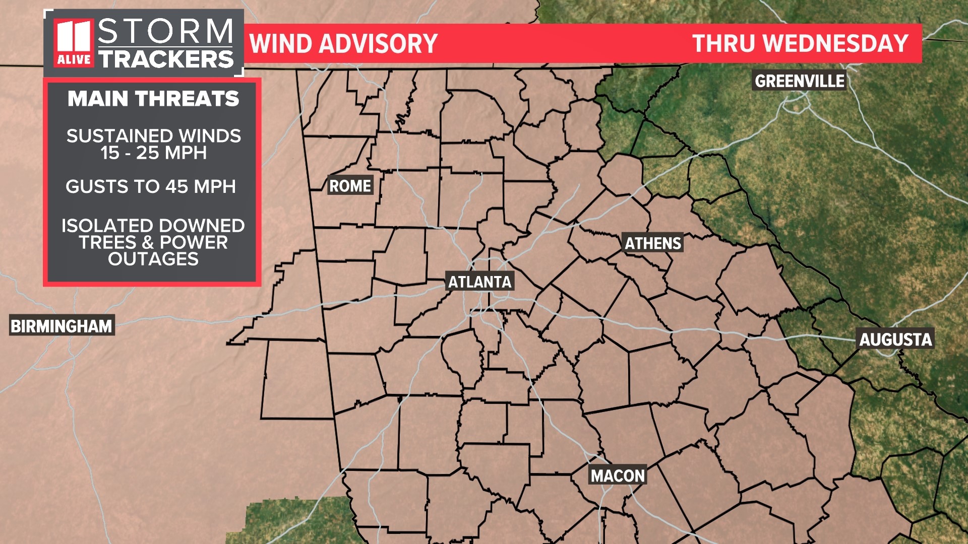 Wind advisory north Georgia | 11alive.com