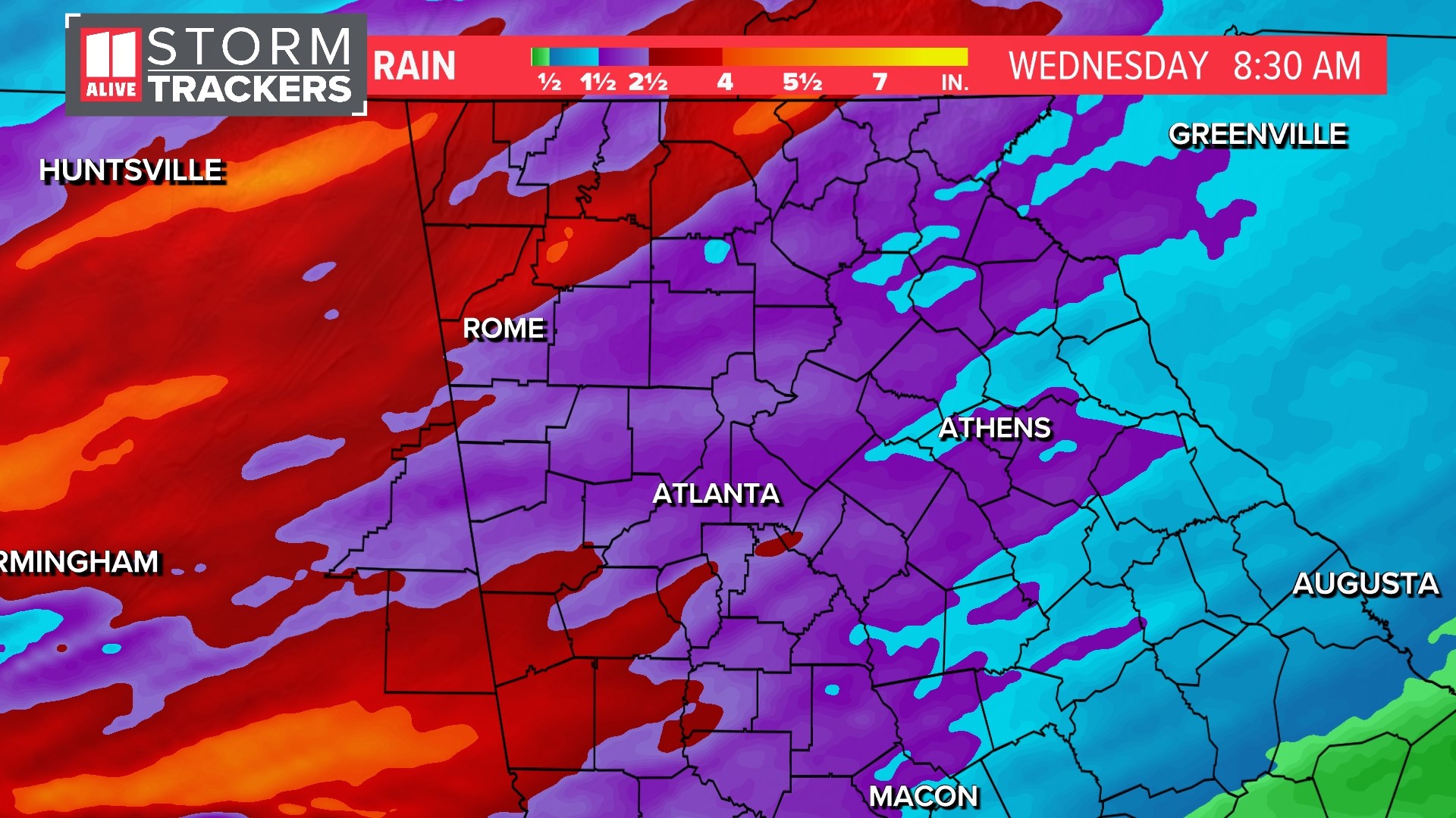 Georgia weather metro Atlanta thunderstorm timeline tonight | 11alive.com
