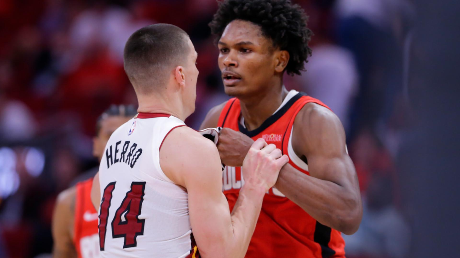 Miami Heat vs Houston Rockets ends in brawl between Tyler Herro, Amen ...