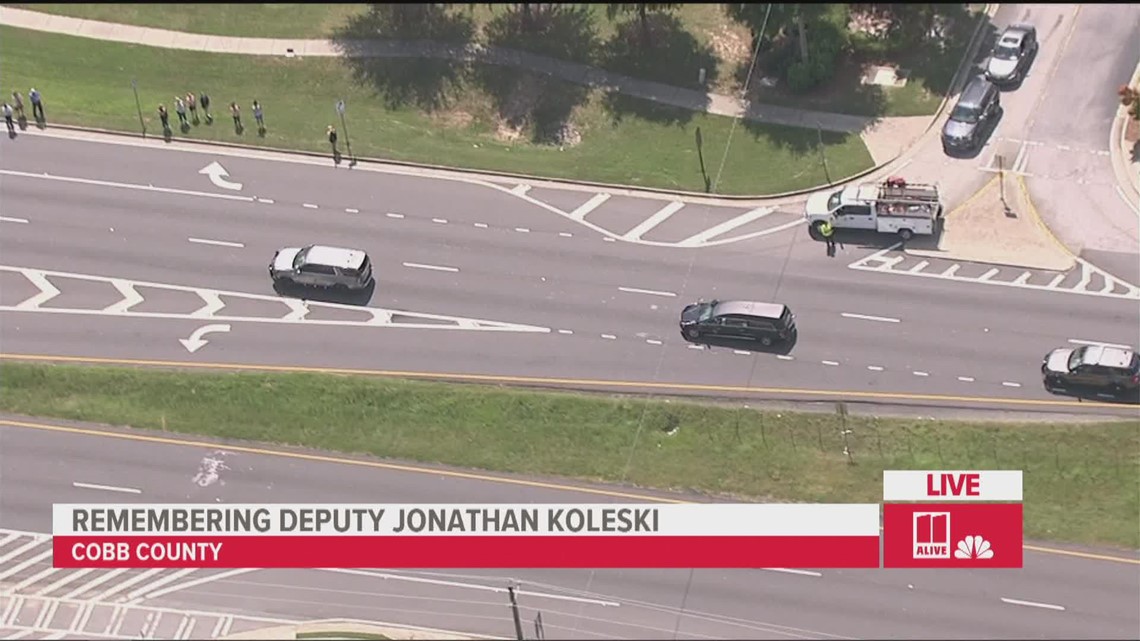 Procession for Cobb County Deputy Jonathan Koleski | 11alive.com
