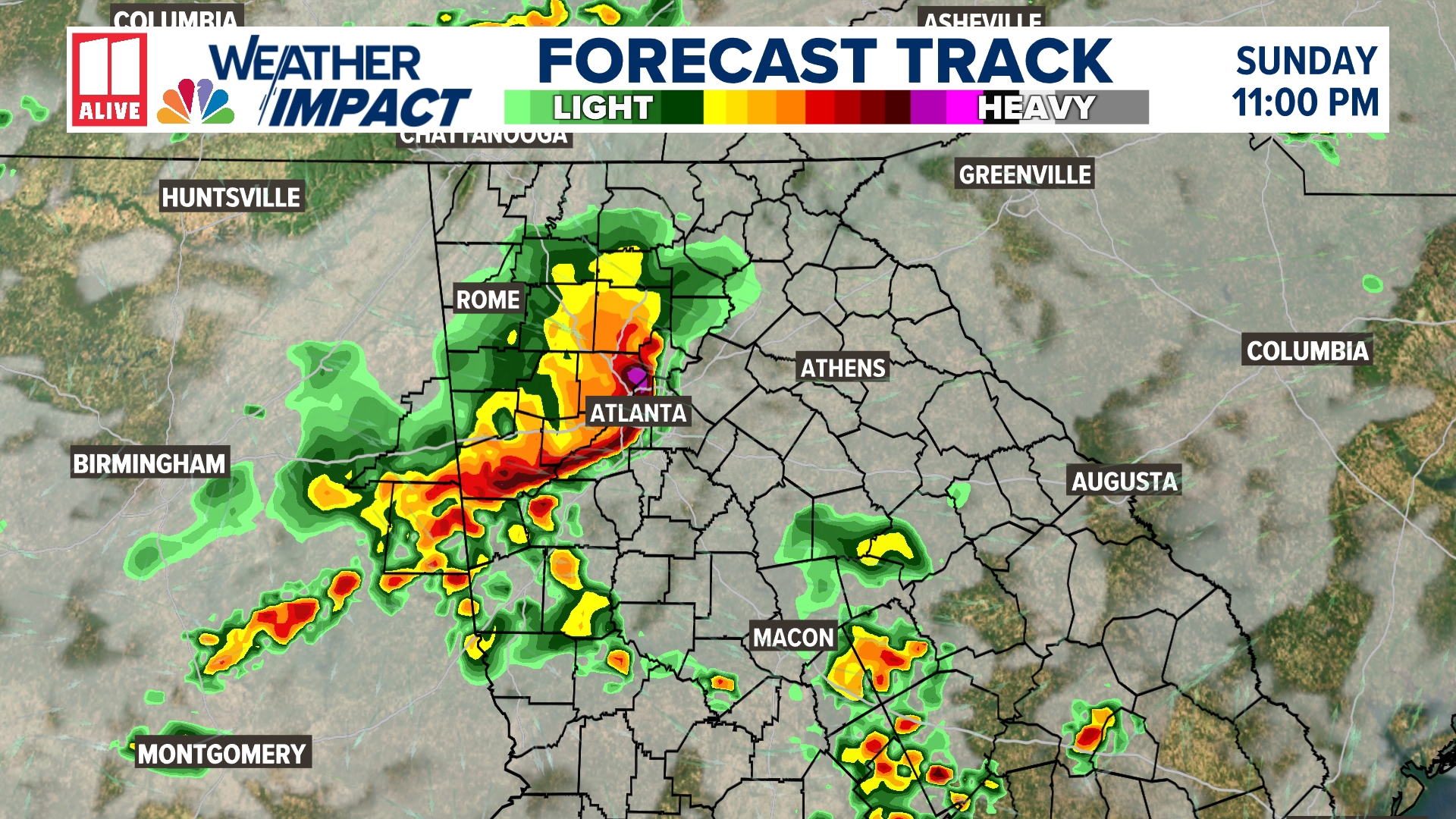 Tracking strong thunderstorms causing damage in north Georgia ...