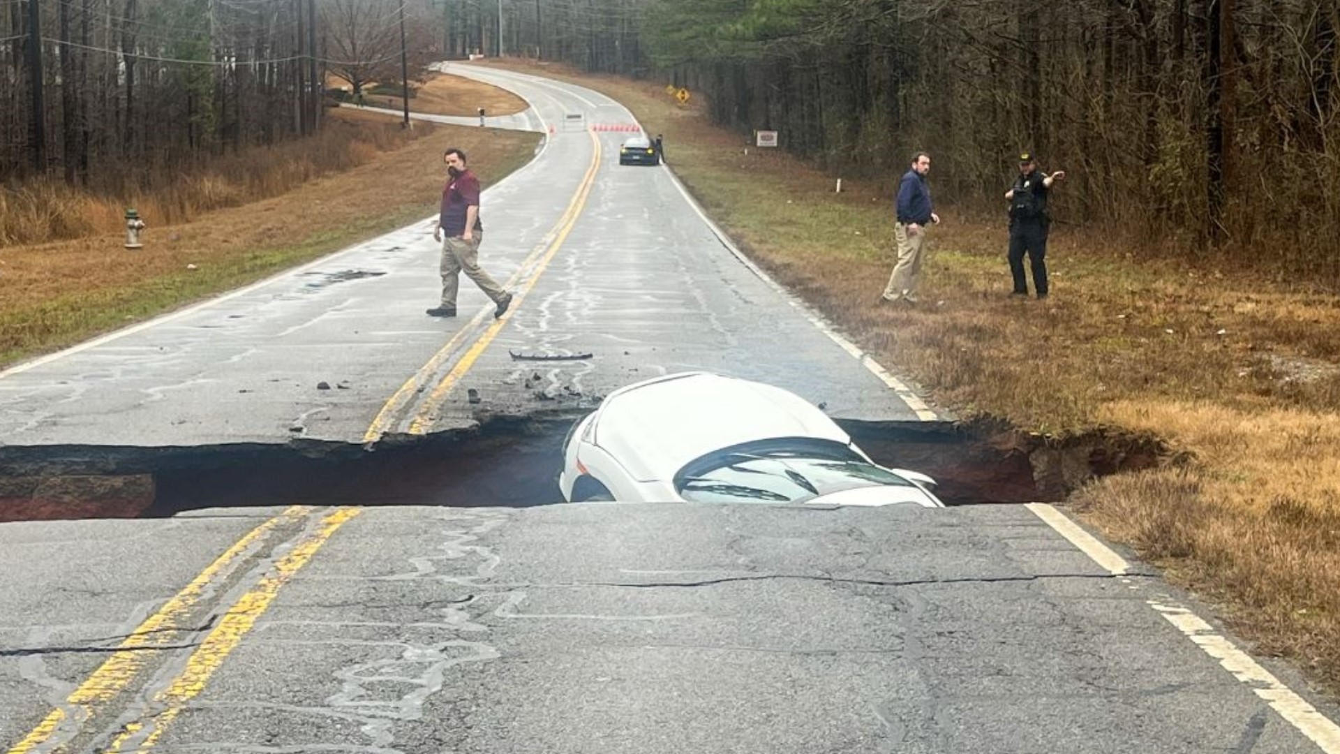 Athens Georgia sinkhole swallows car after rain | 11alive.com
