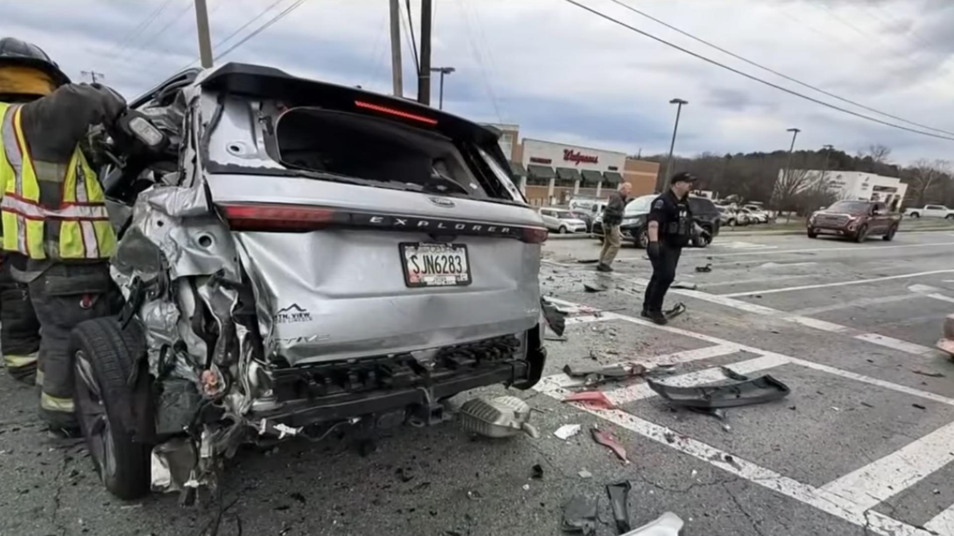 Elderly woman mistakes gas pedal for brake, slams into 6 cars at high ...