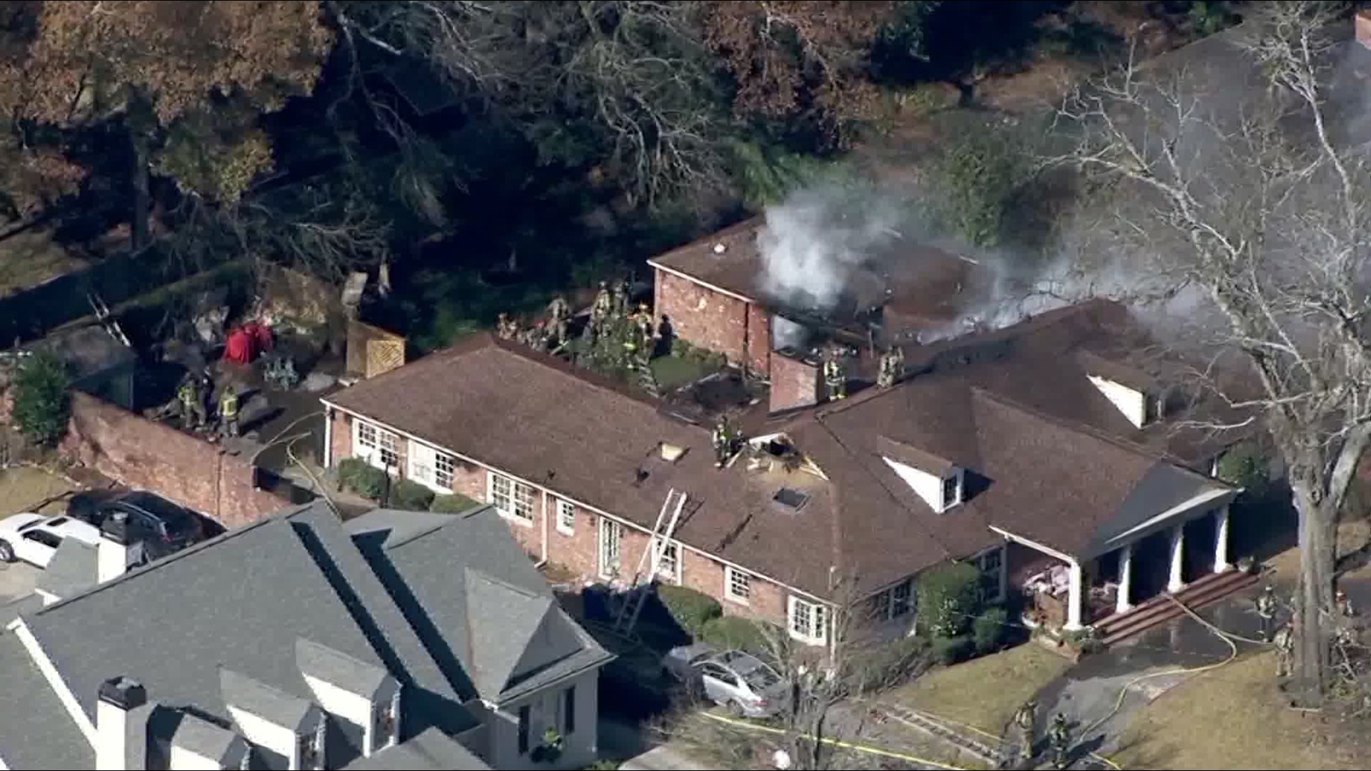 Crews battle house fire in Midtown Atlanta | Aerials | 11alive.com
