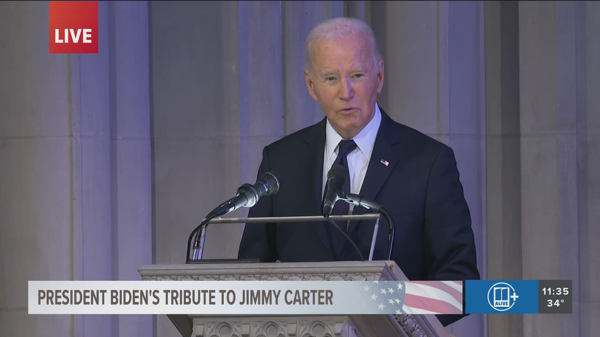 Jimmy Carter National Funeral | Eulogy from Joe Biden | 11alive.com