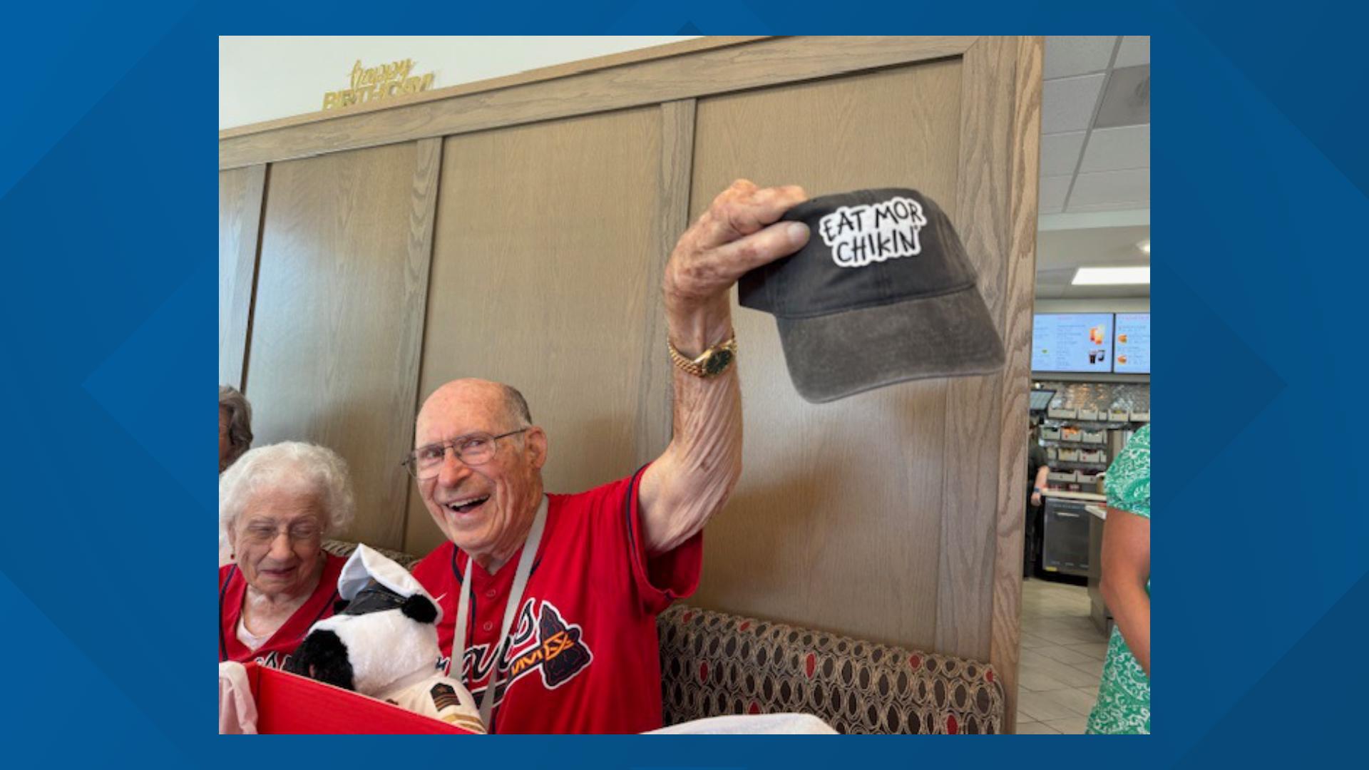 Navy Veteran Richard Stroud Celebrates 99th with Chick-fil-A | 11alive.com