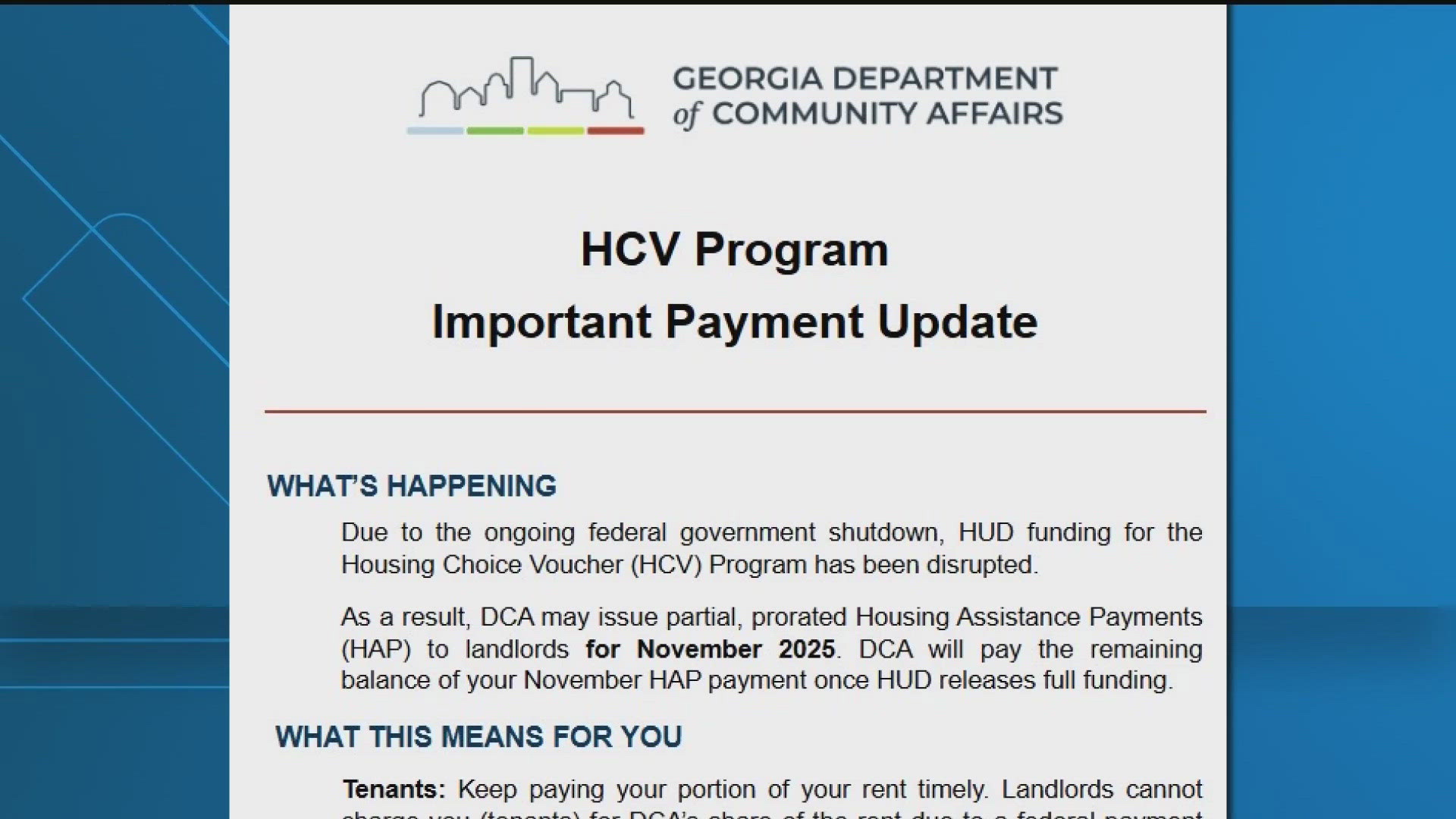 Georgia DCA warns federal shutdown will disrupt Section 8 housing ...
