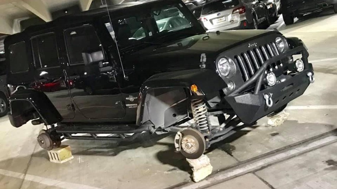 Photo shows Jeep parked on blocks Atlanta airport | 11alive.com