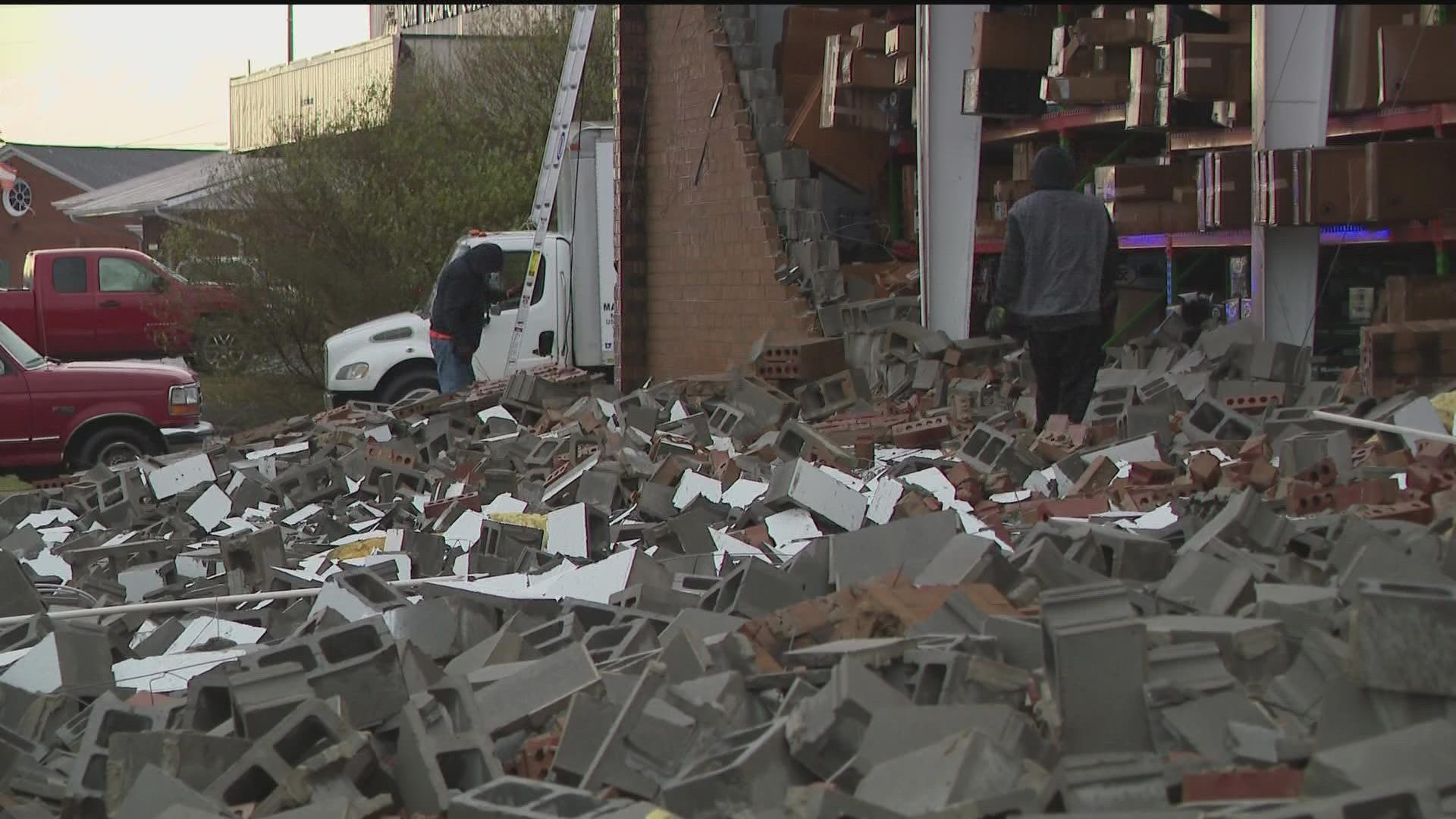Storm damage at warehouse in Austell | 11alive.com