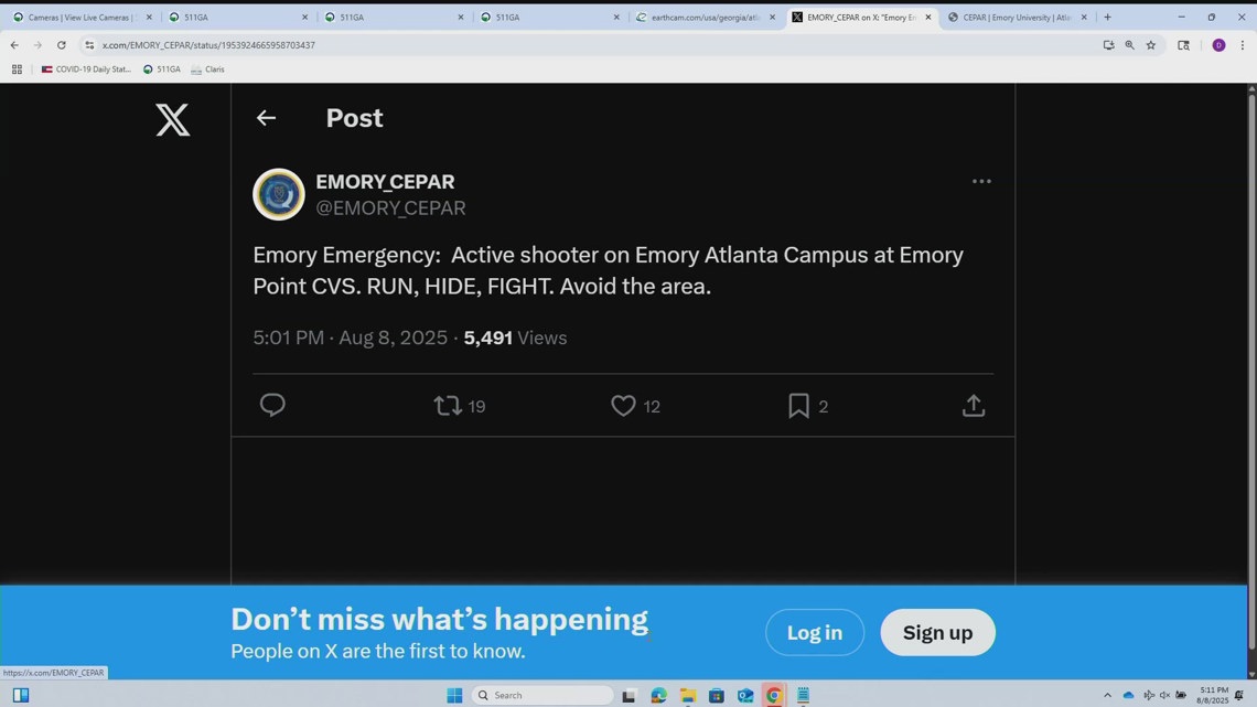 Apparent 'active shooter situation' reported at Emory Atlanta campus at ...