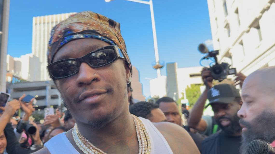 Young Thug performs at Fulton courthouse, credits it for changing his ...