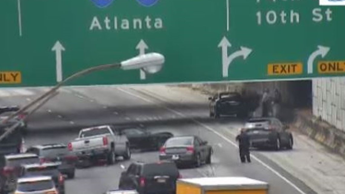 I 75 Atlanta traffic multi car wreck before Downtown Connector ...